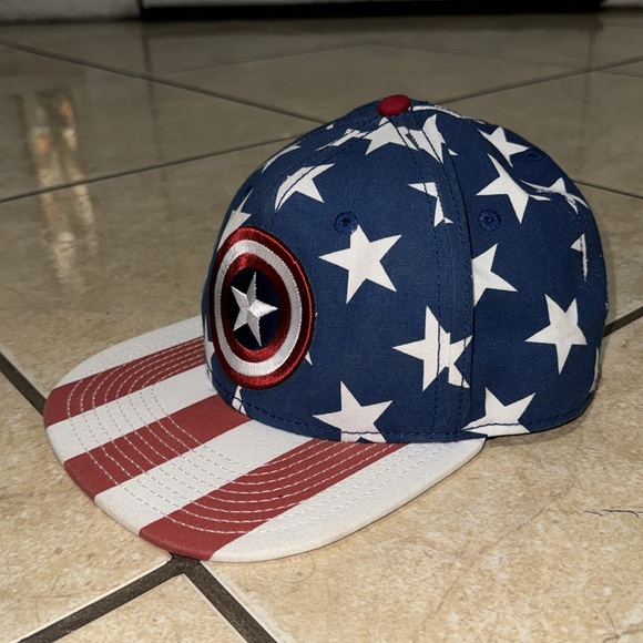 Marvel | Accessories | Marvel Captain America Baseball Cap Flat Brimmed ...
